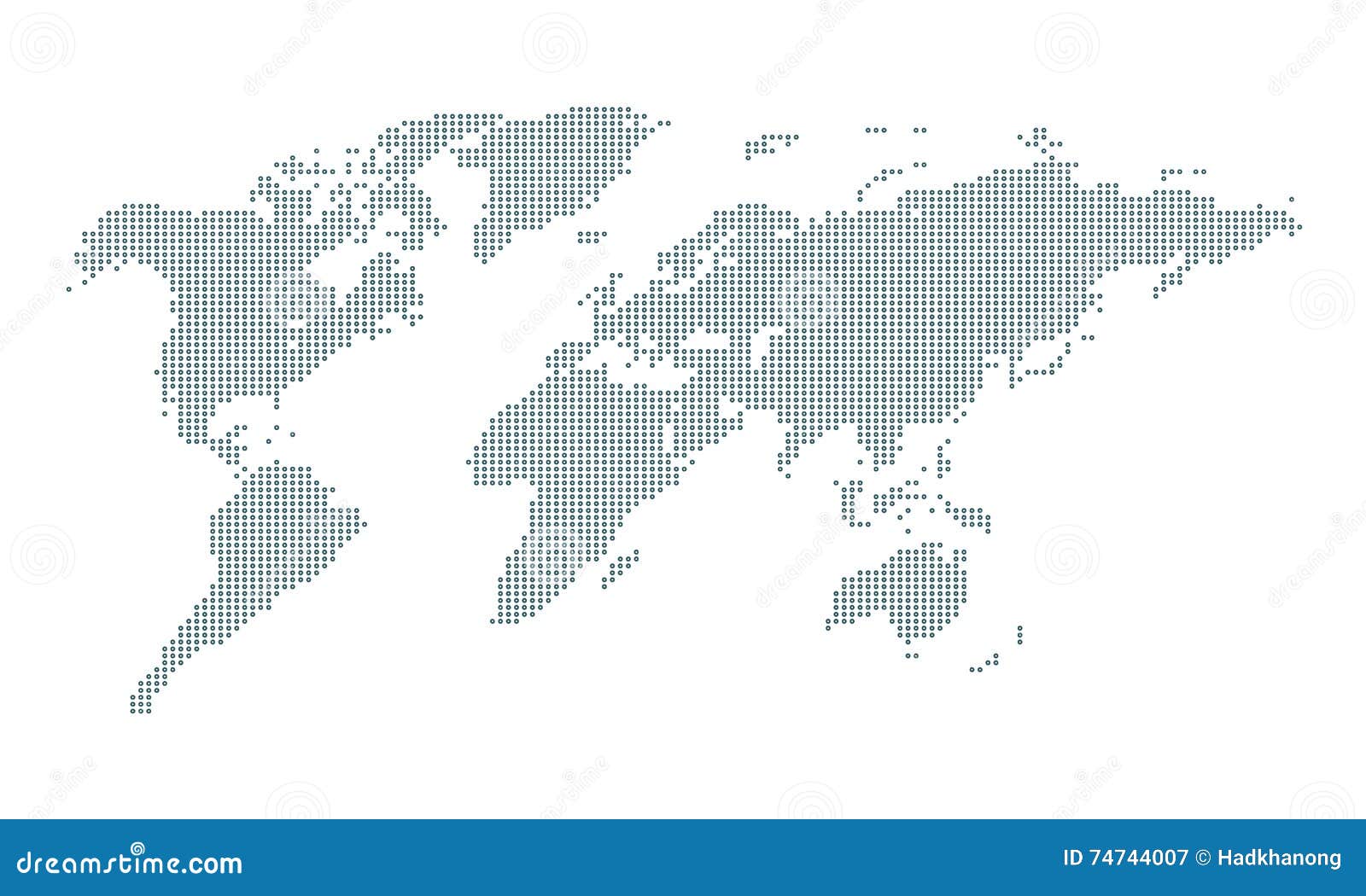 Graphic World Map of Green Round Dot on White Stock Vector ...