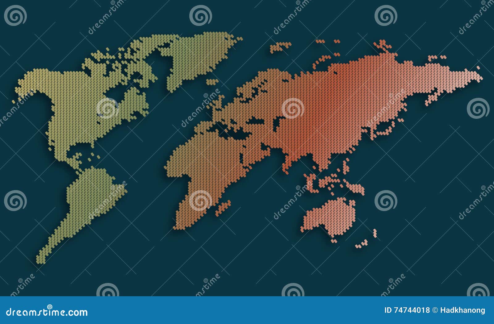 Graphic World Map of Green Round Dot on White Stock Vector ...