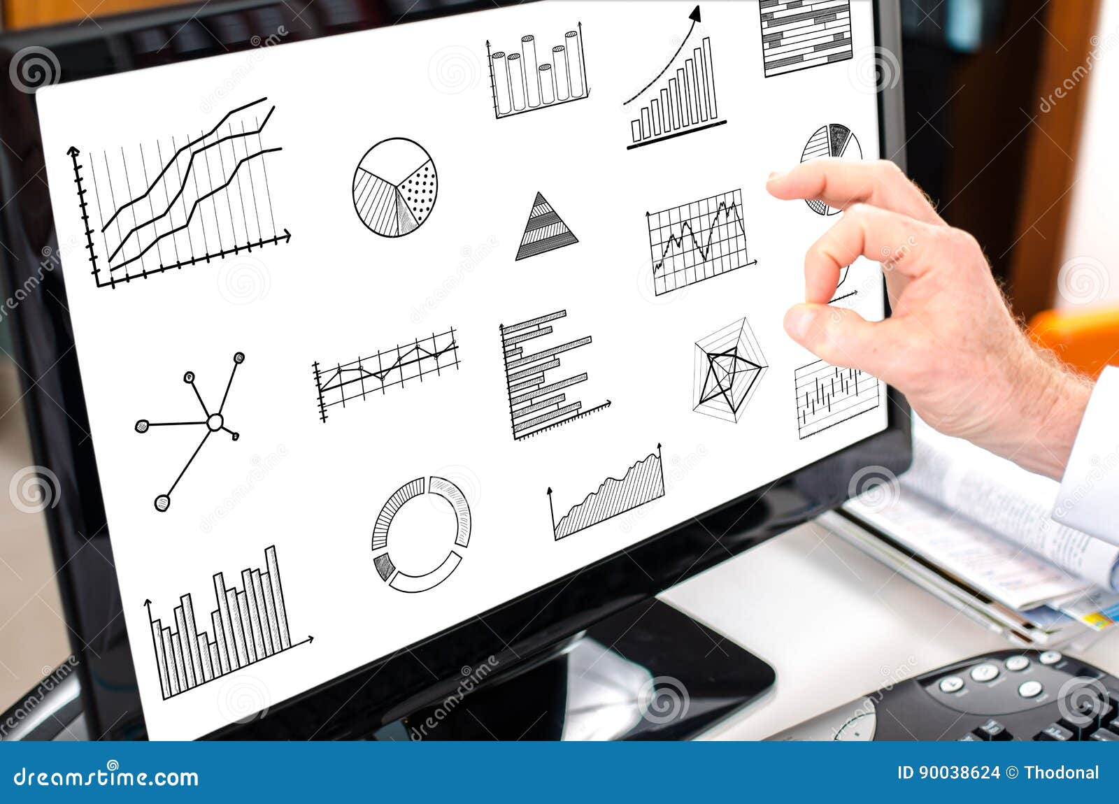 Graphical Analysis Concept on a Computer Monitor Stock Photo - Image of ...