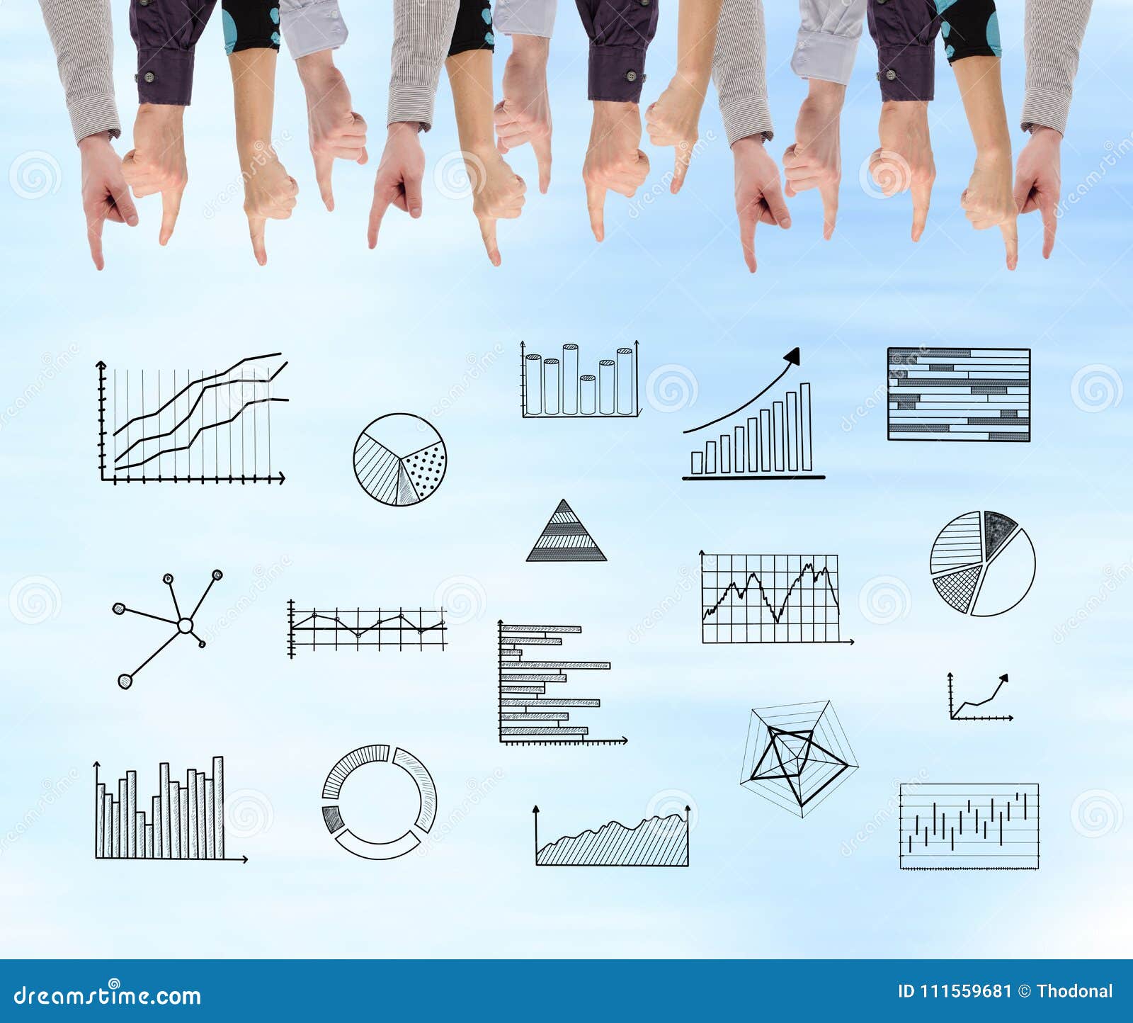 Graphical Analysis Concept on a Wall Stock Illustration - Illustration ...