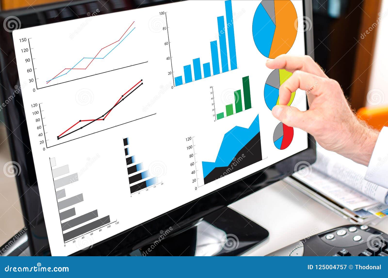 Graphical Analysis Concept on a Computer Monitor Stock Image - Image of ...