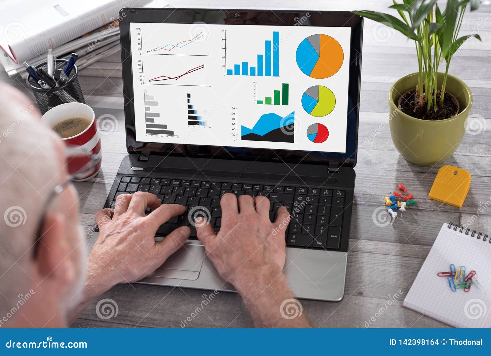 Graphical Analysis Concept on a Laptop Screen Stock Photo - Image of ...