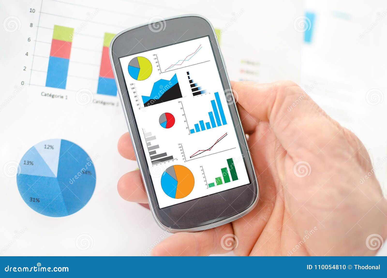 Graphical Analysis Concept on a Smartphone Stock Photo - Image of ...