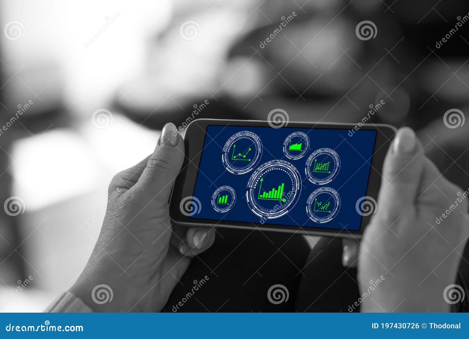 Graphical Analysis Concept on a Smartphone Stock Photo - Image of graph ...