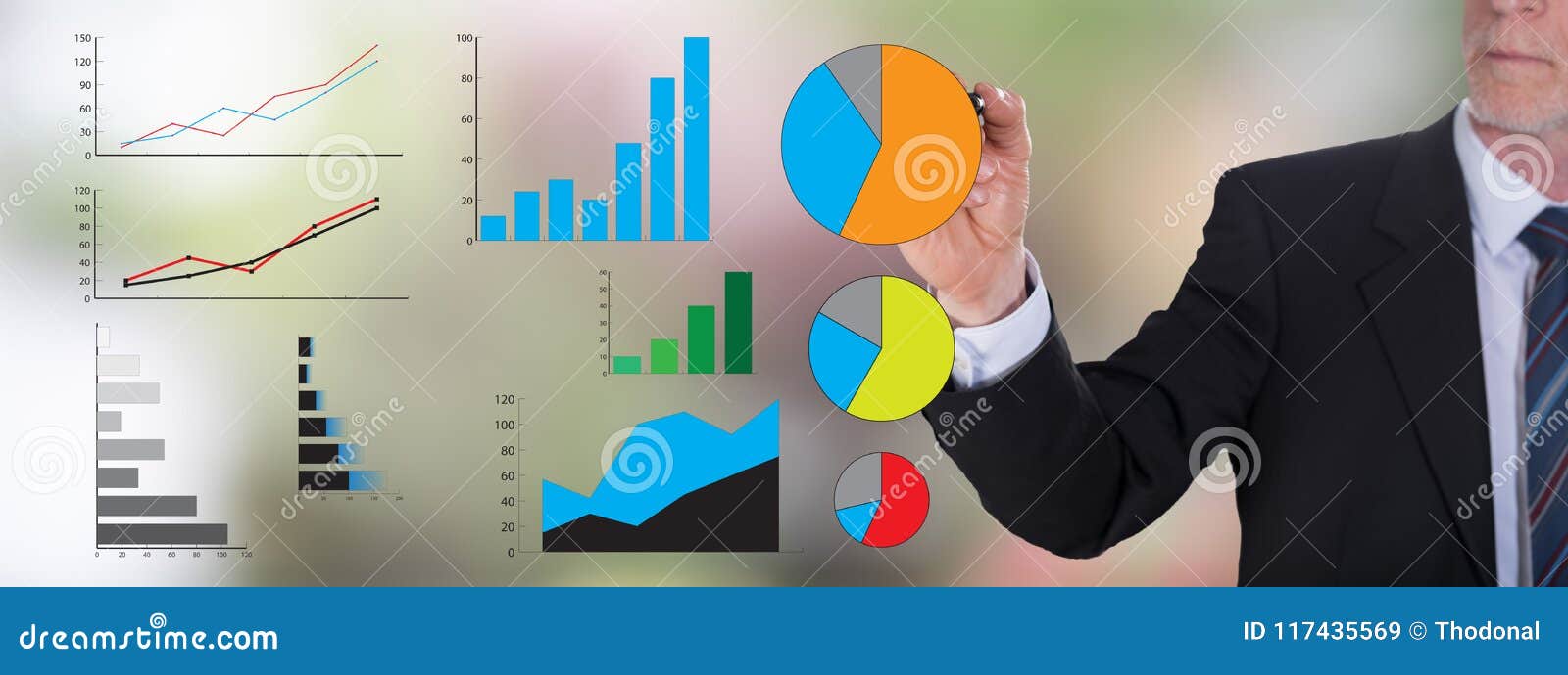 Graphical Analysis Drawn by a Businessman Stock Illustration ...