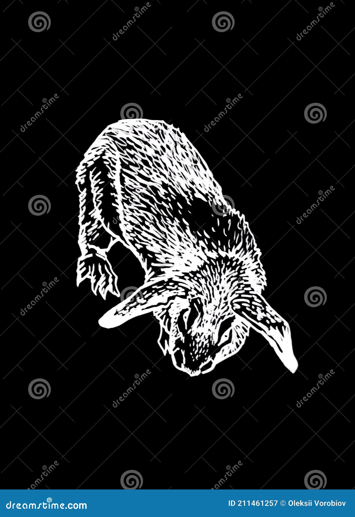 Graphical Bunny on Black Background ,vector Illustration for Design and ...