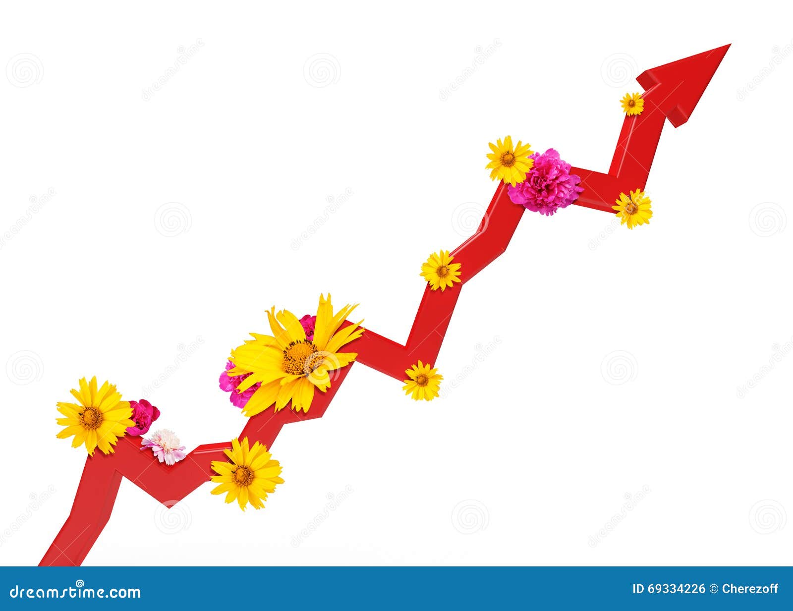 Graphical Chart with Flowers Stock Photo - Image of graph, venture ...