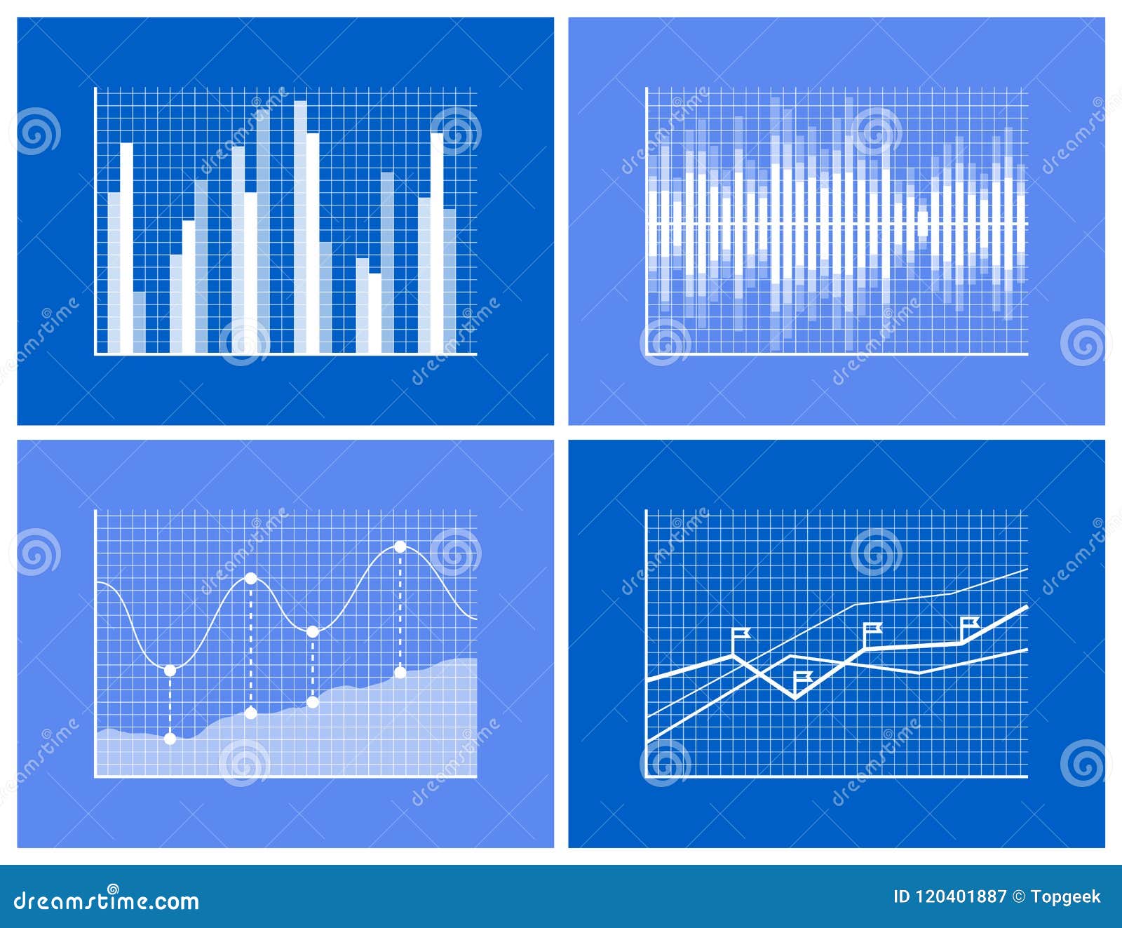 Graphical Charts Collection Vector Illustration Stock Vector ...