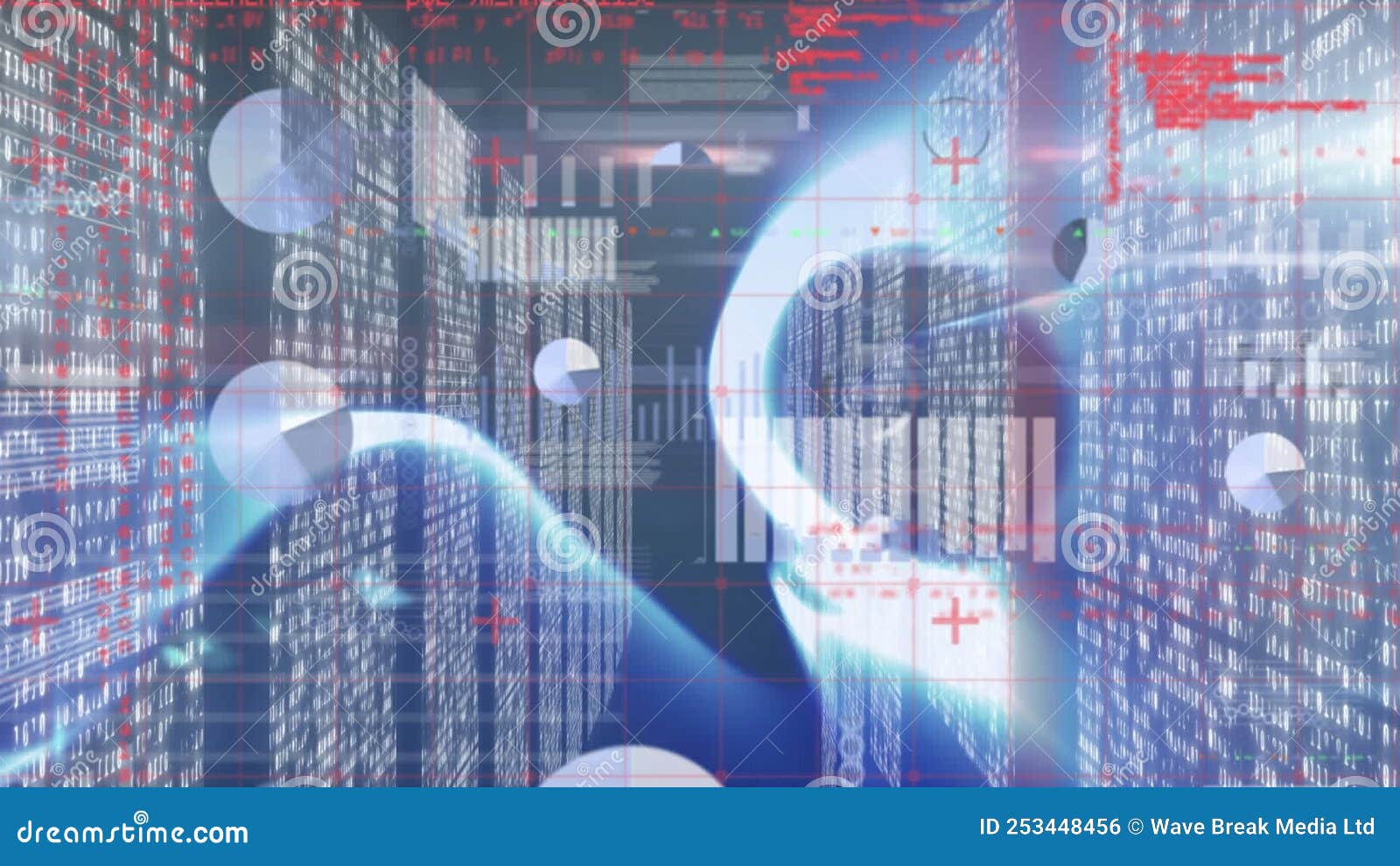 Graphical Data and Computer Coding with Futuristic Interface Stock ...