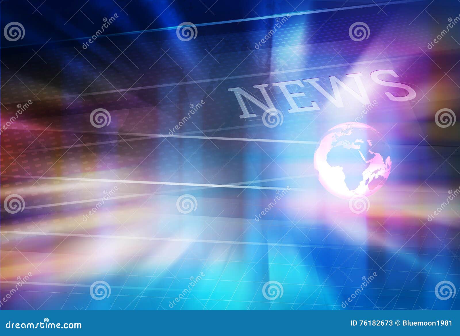 Graphical Digital News Background with Earth Globe on Floor Stock Image ...