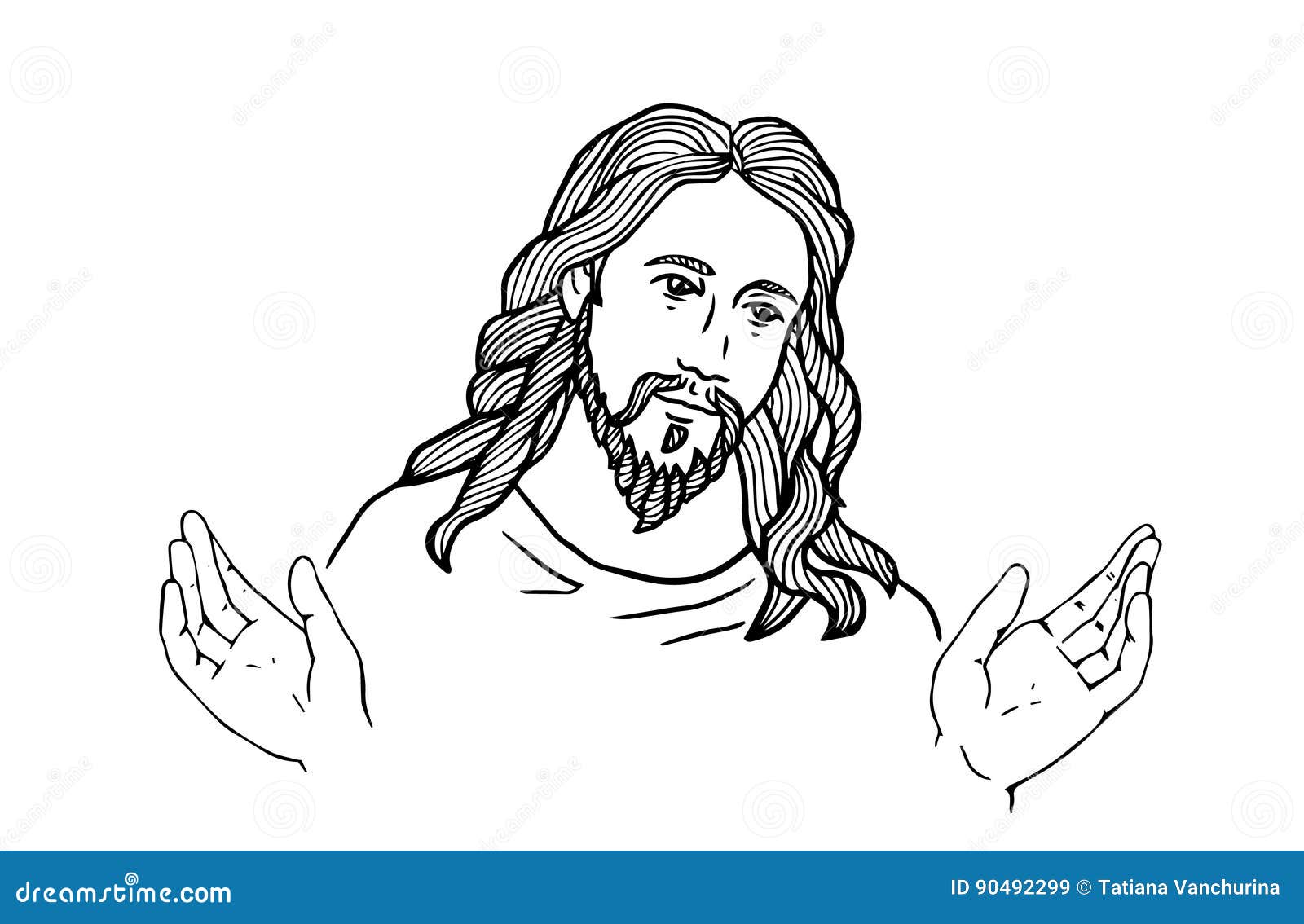 Jesus Open Hands Coloring Coloring Pages
