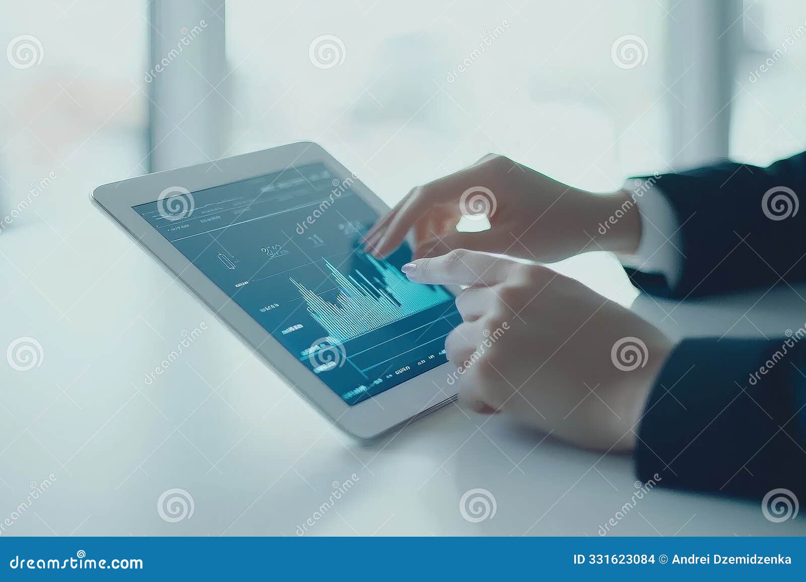 Graphical Financial Growth With Coins, Percentage Symbols, Arrow, On ...