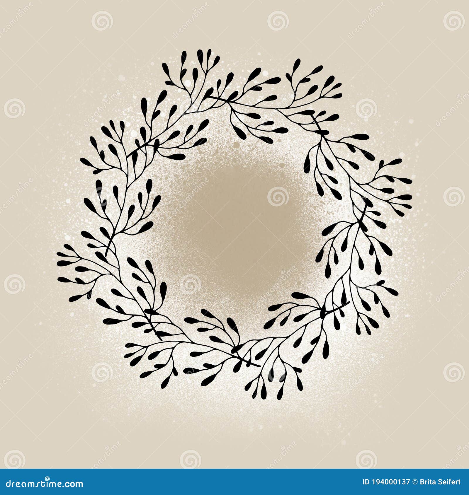 Graphical Flower Illustration. Flower Frame - Line Art Pattern ...