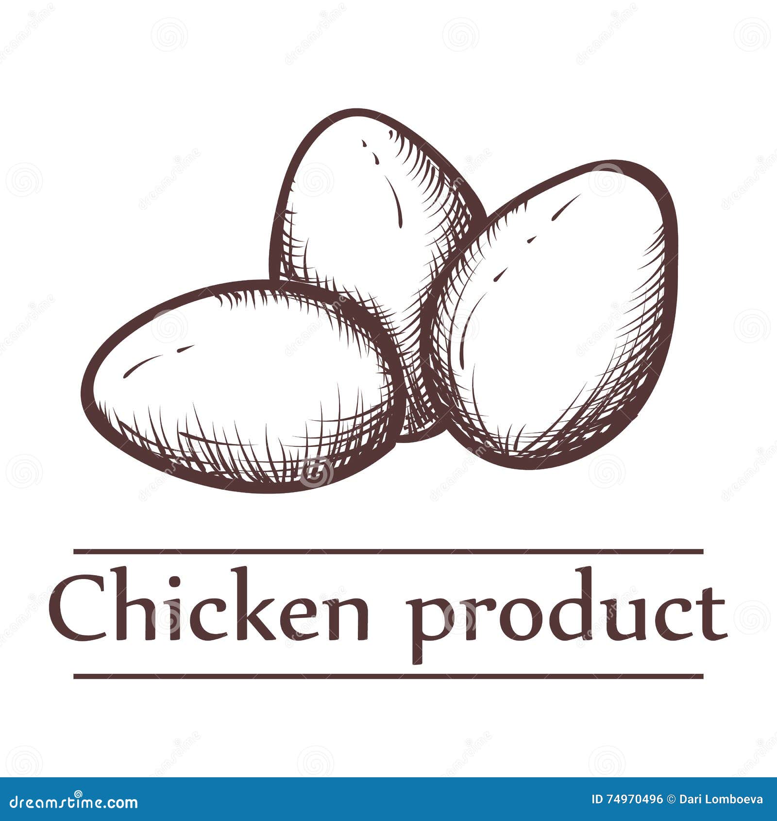 Graphical Illustration of Chicken Products with Inscription. Stock ...