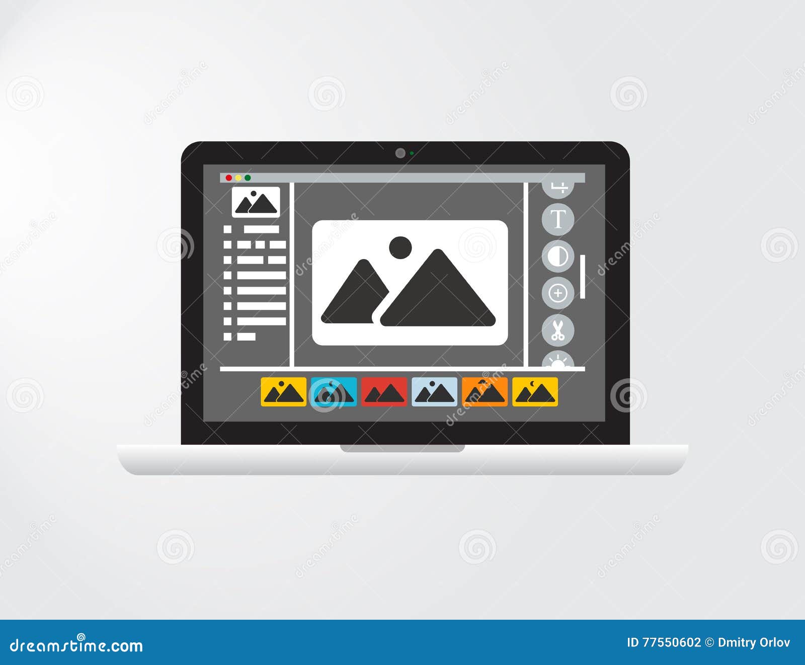 Graphical Interface or GUI of an Imagined Photo Editing Software Stock ...