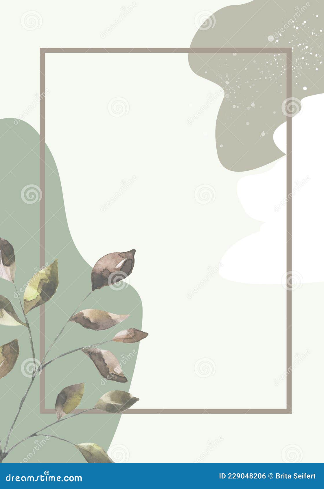 Graphical Leaves Illustration. Floral Line Art Pattern Background Stock ...