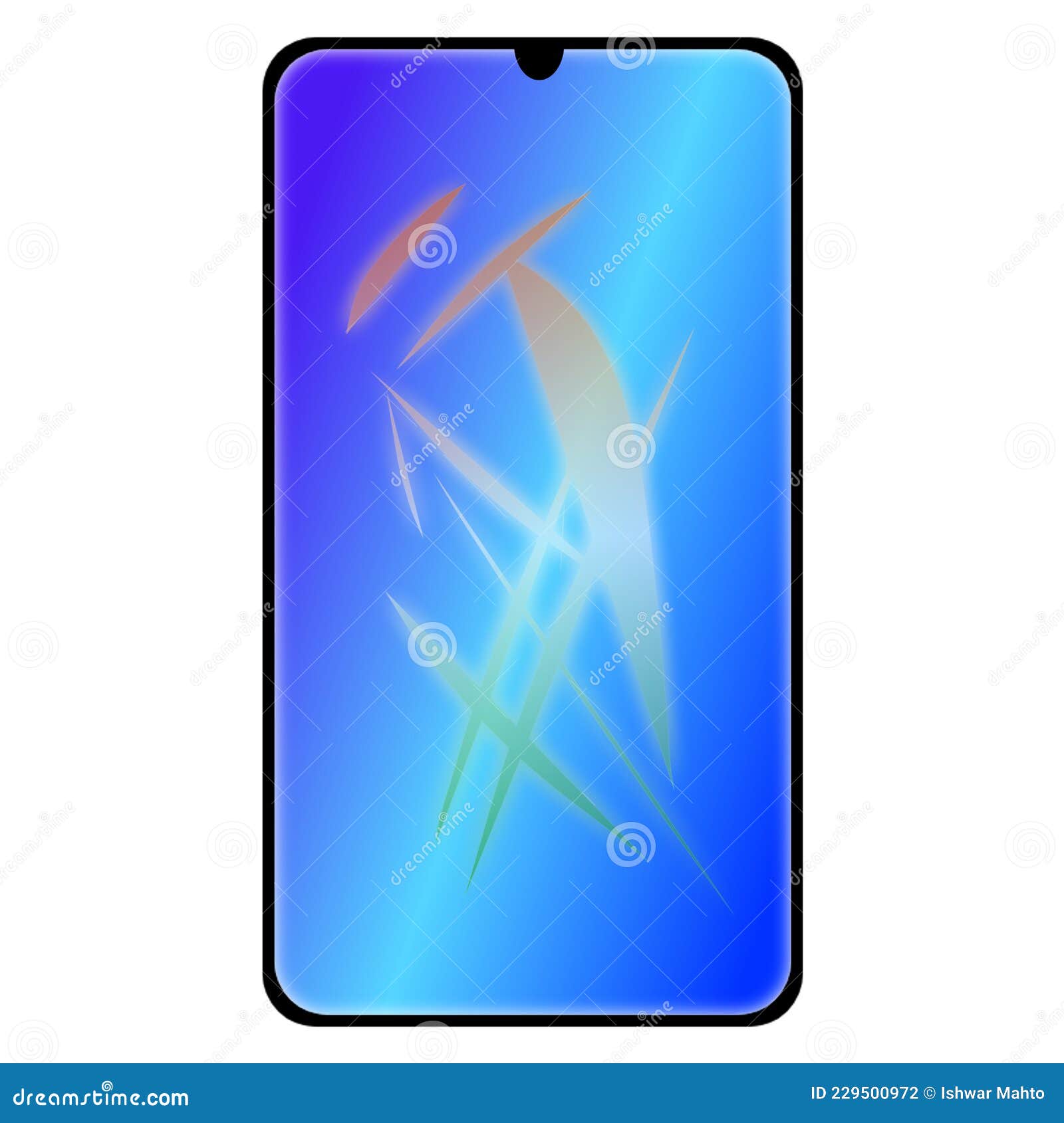 Graphical Mobile with Wallpaper Stock Illustration - Illustration of ...