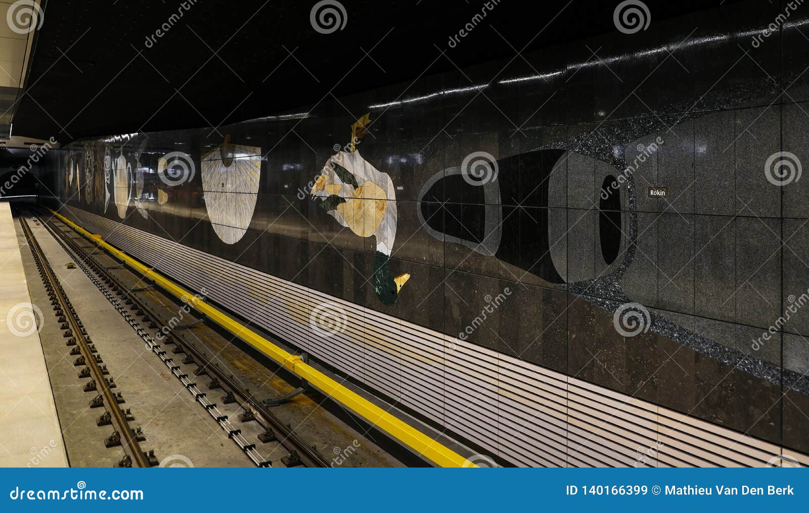 Graphical Mural Tiles at a Subway Station Stock Image - Image of subway ...