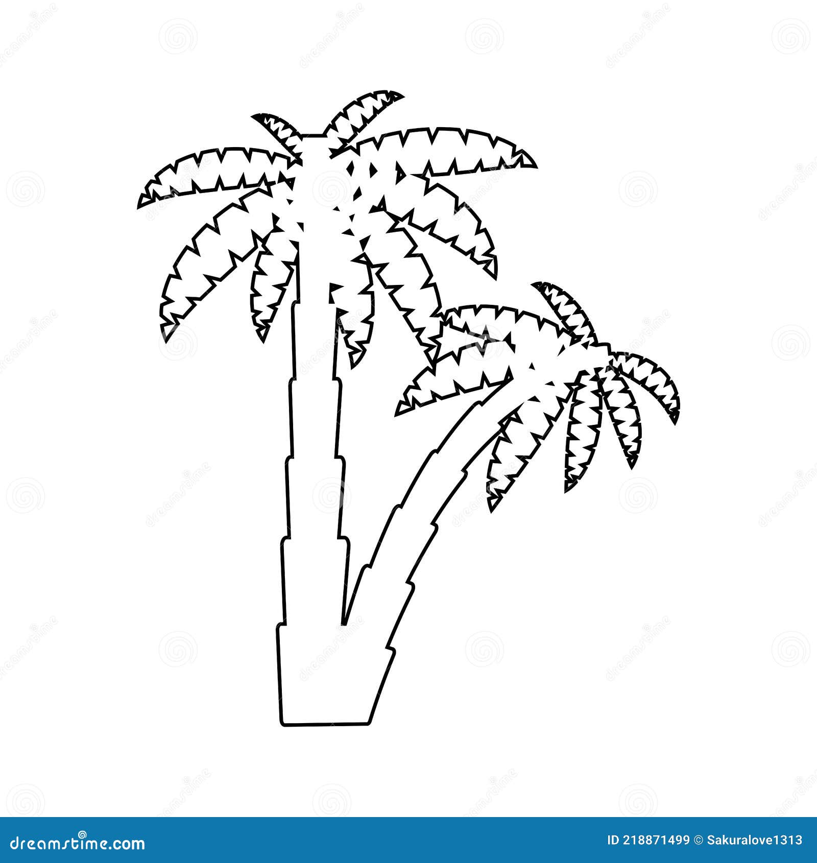 Graphical Palm Tree Set, Linear Style, Isolated Objects Stock Vector ...