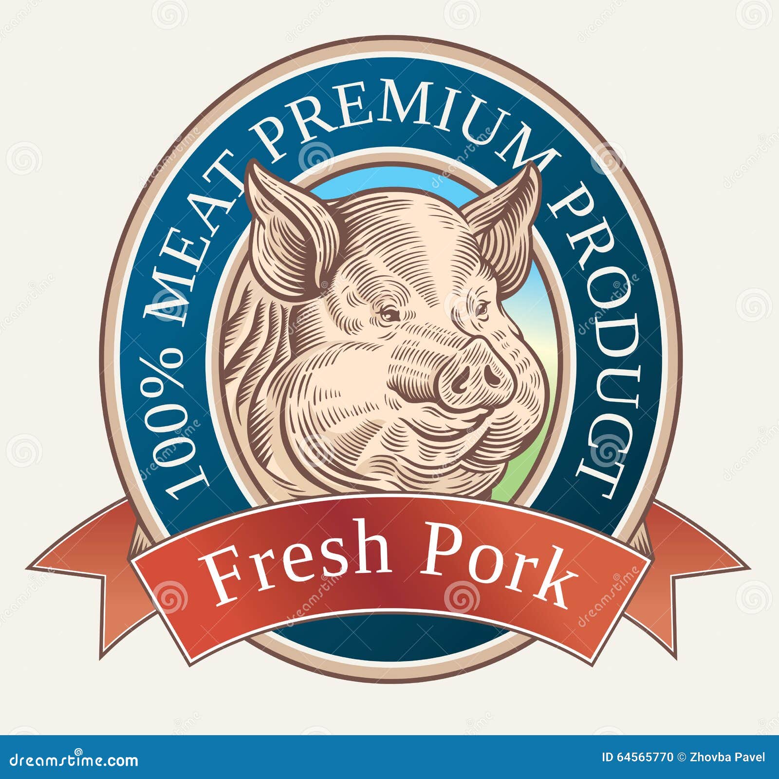 Graphical Pig, Label Design. Vector Illustration | CartoonDealer.com ...