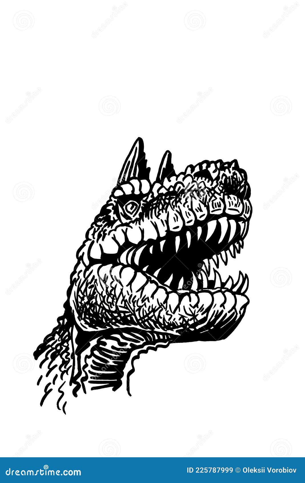 Graphical Portrait of Carnotaurus Isolated on White Background,vector ...