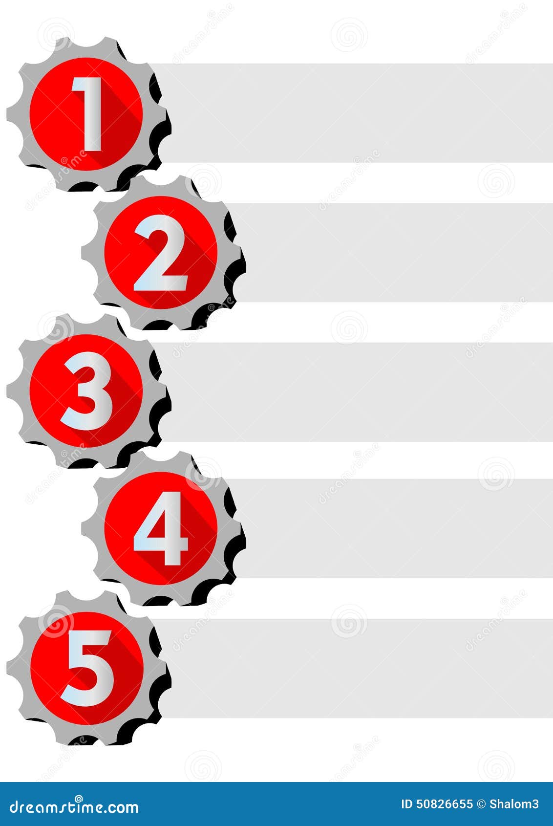 Graphical Presentation of the Working Process in Five Steps with Gear ...