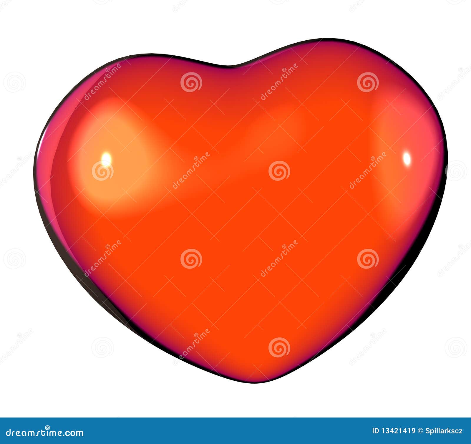 Graphical Render of a Shiny Red Love Heart Stock Illustration ...