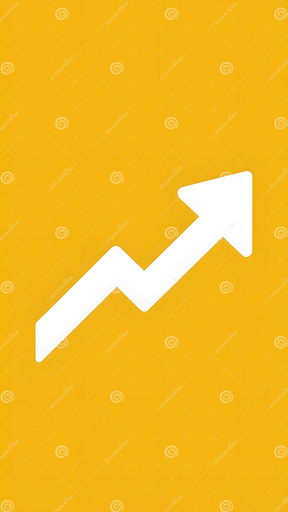 Graphical Representation of Growth with Upward Arrow on Bright Yellow ... Graphical Representation of Growth with Upward Arrow on Bright Yellow ...