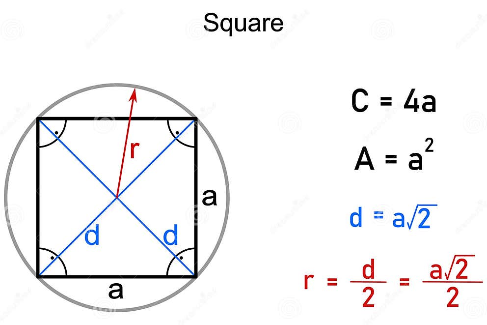 Square - Formulas for Calculating Its Circumference, Area, Diagonal and ...