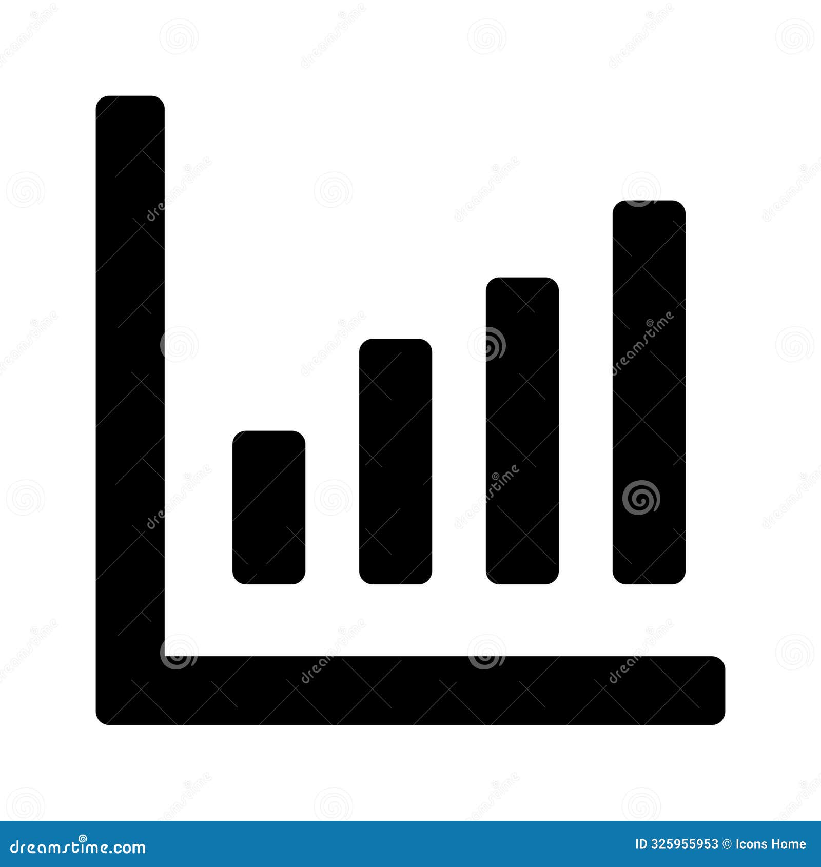 Graphical Representation of a Vertical Bar Chart, Business Chart Icon ...