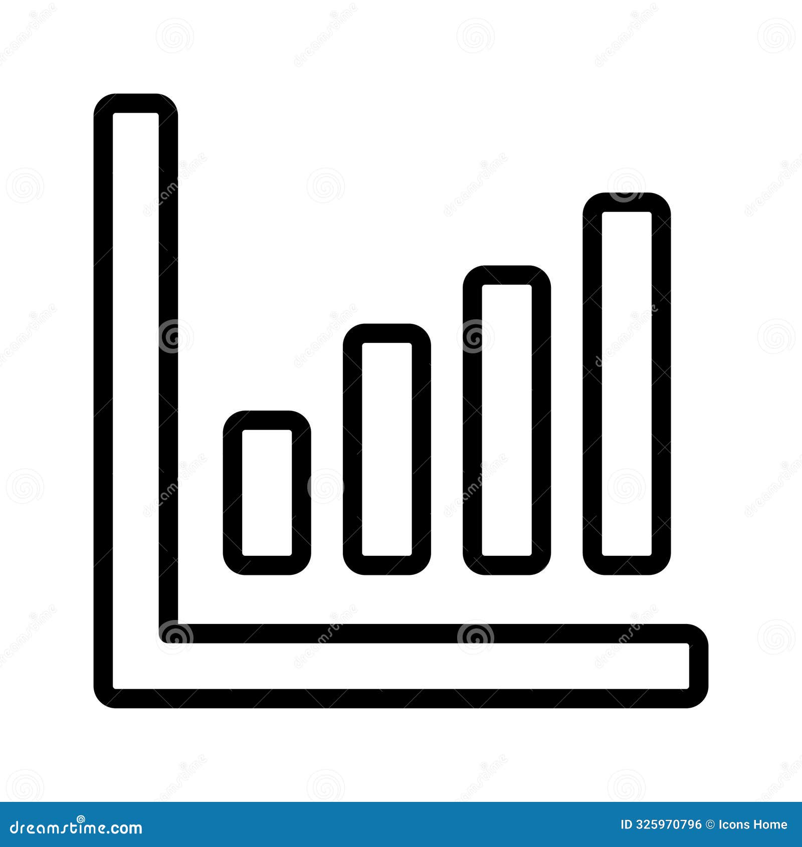 Graphical Representation of a Vertical Bar Chart, Business Chart Icon ...