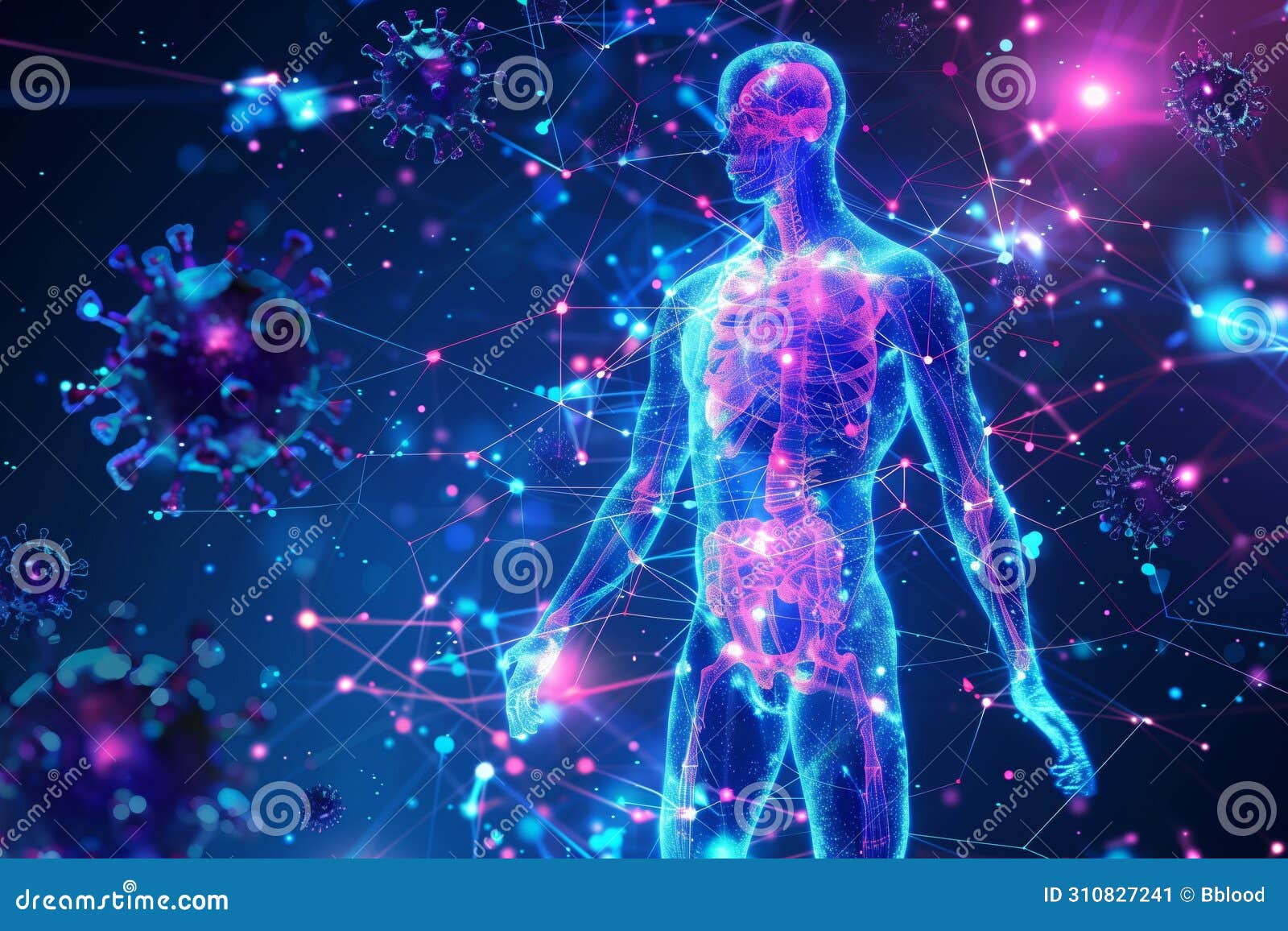 Human Body Under Attack by Viruses Illustration Stock Illustration ...