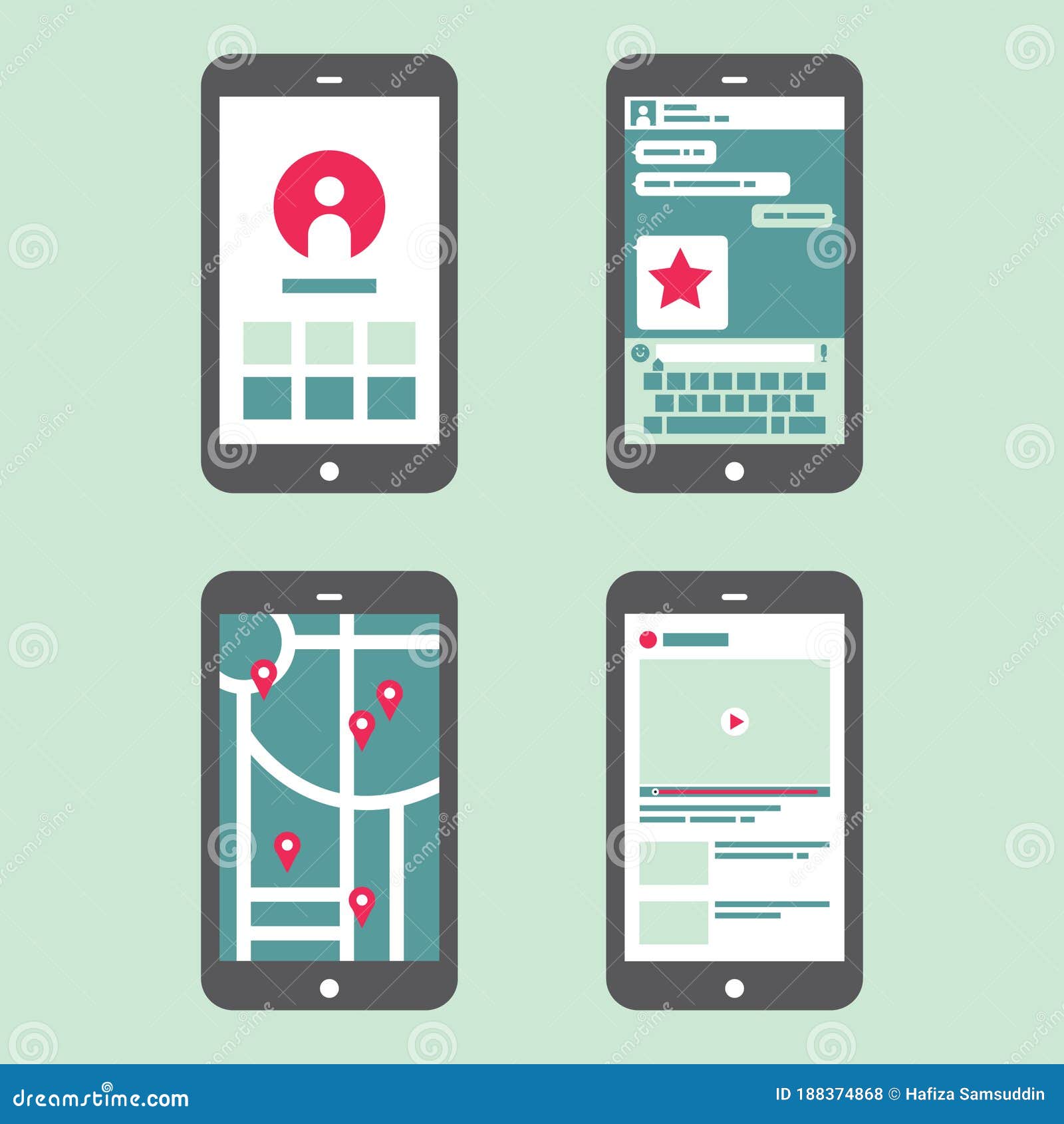 Graphical Representations in Gadgets. Vector Illustration Decorative ...