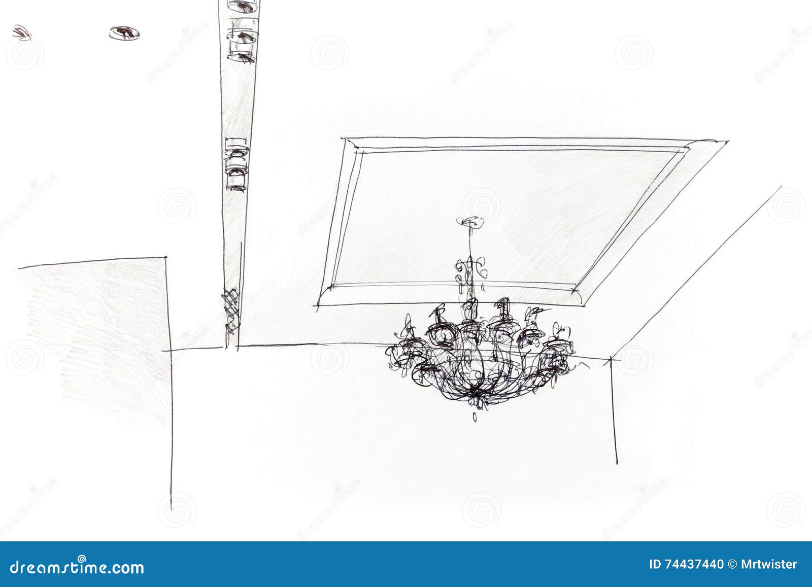 Graphical Sketch by Pencil of Variant for Ceiling Light Stock ...