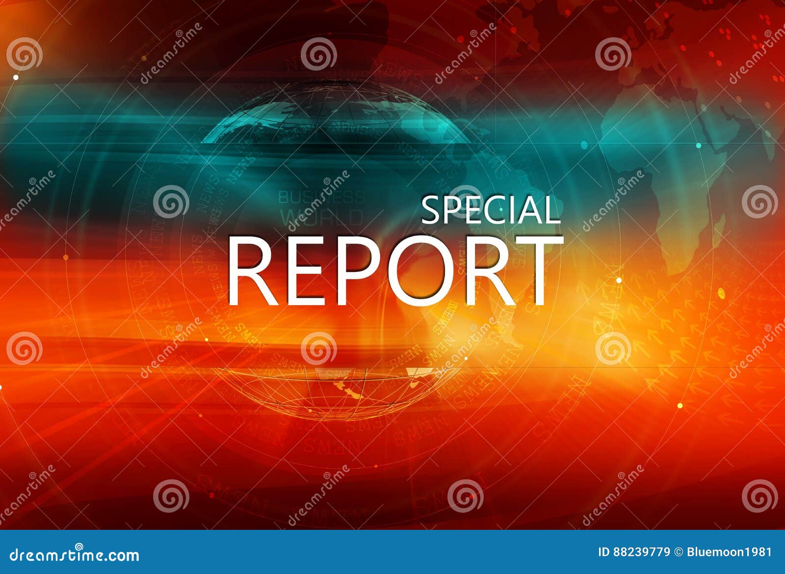 Graphical Special Report Background with Earth Globe in Background ...