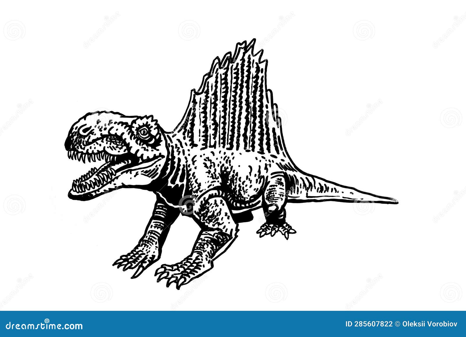 Graphical Spinosaurus Isolated on White, Vector Illustration,angry ...