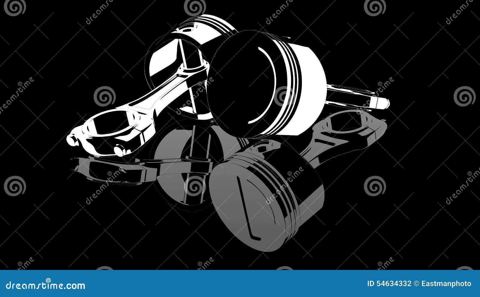 Graphical Twin Pistons with Reflections Stock Illustration ...