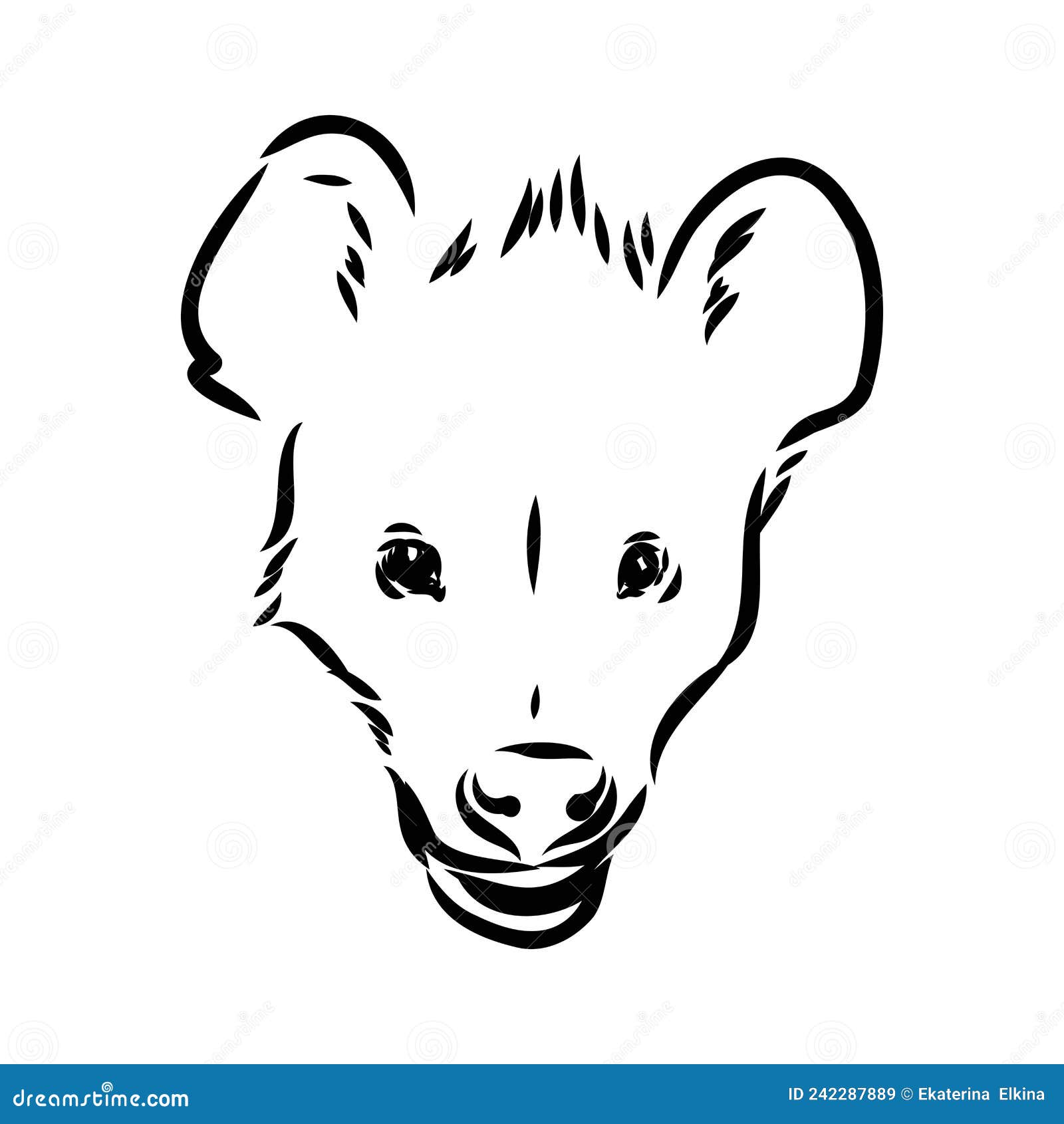 Graphical Vintage Sketch of Hyena ,vector Illustration Stock Vector ...
