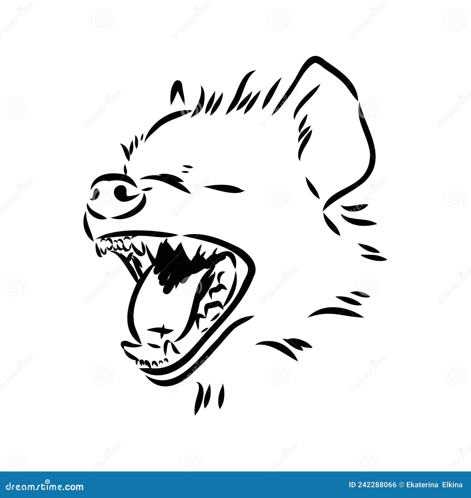Graphical Vintage Sketch of Hyena ,vector Illustration Stock Vector ...