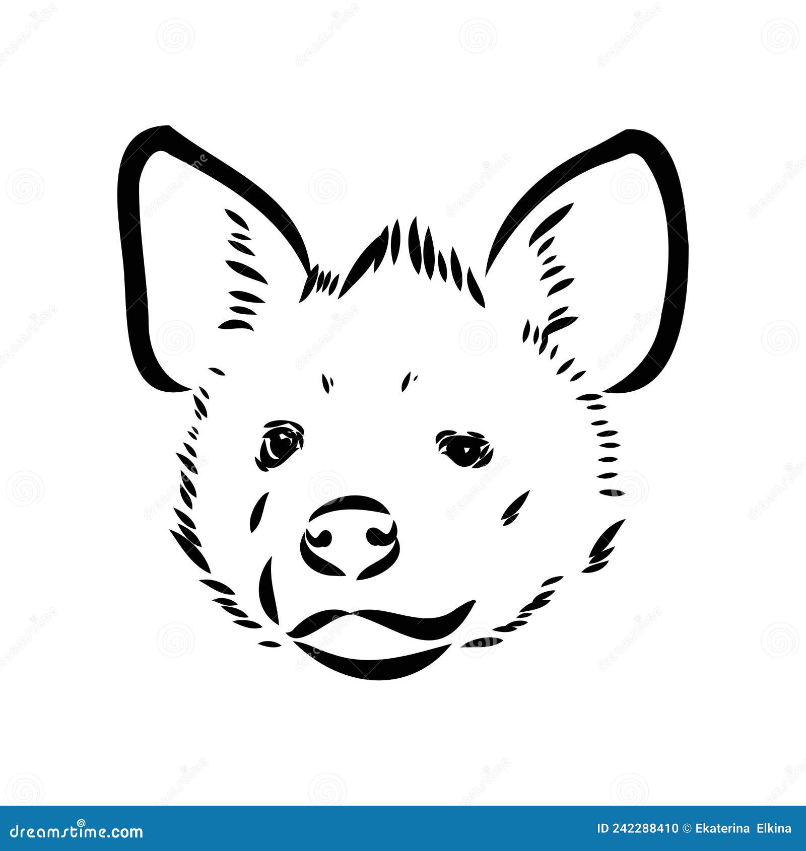 Graphical Vintage Sketch of Hyena ,vector Illustration Stock Vector ...
