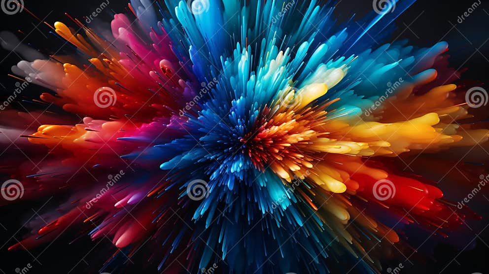 A Graphically Colorful Explosion of Dust and Fog Stock Photo - Image of ...
