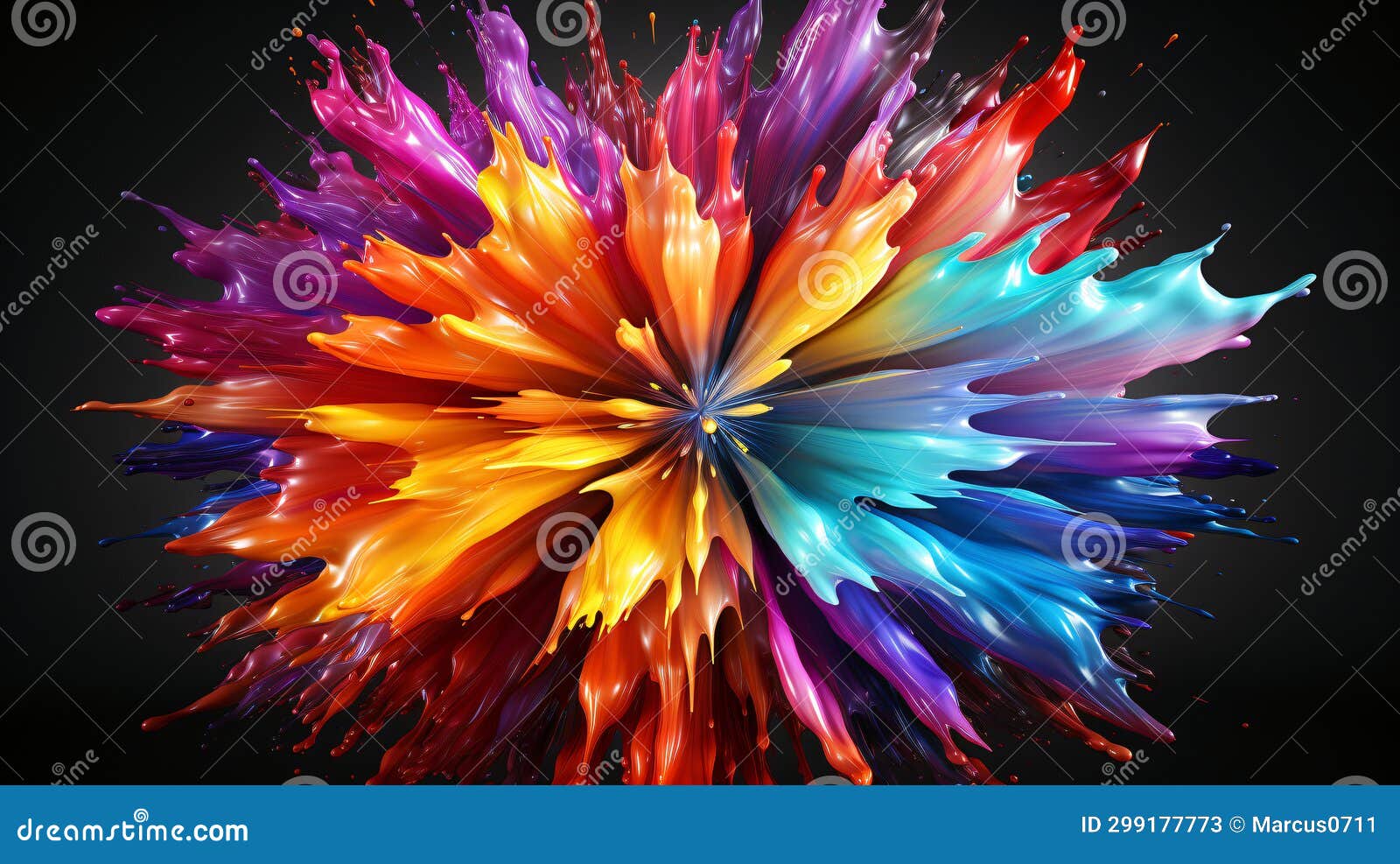 A Graphically Colorful Explosion of Liquid Stock Illustration ...