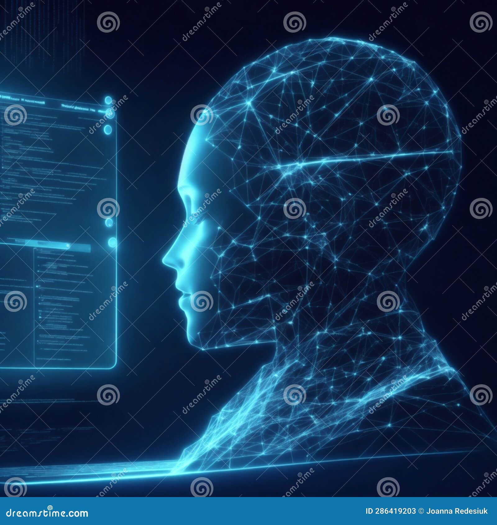 Graphics Artificial Intelligence Brain Futuristic Future World Stock ...