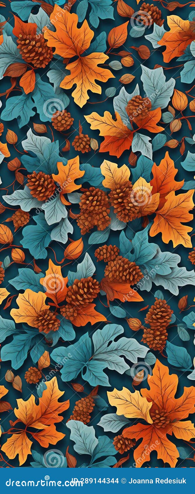 Graphics of Autumn Leaves and Patterns Stock Illustration - Illustration of paint, colorful ...