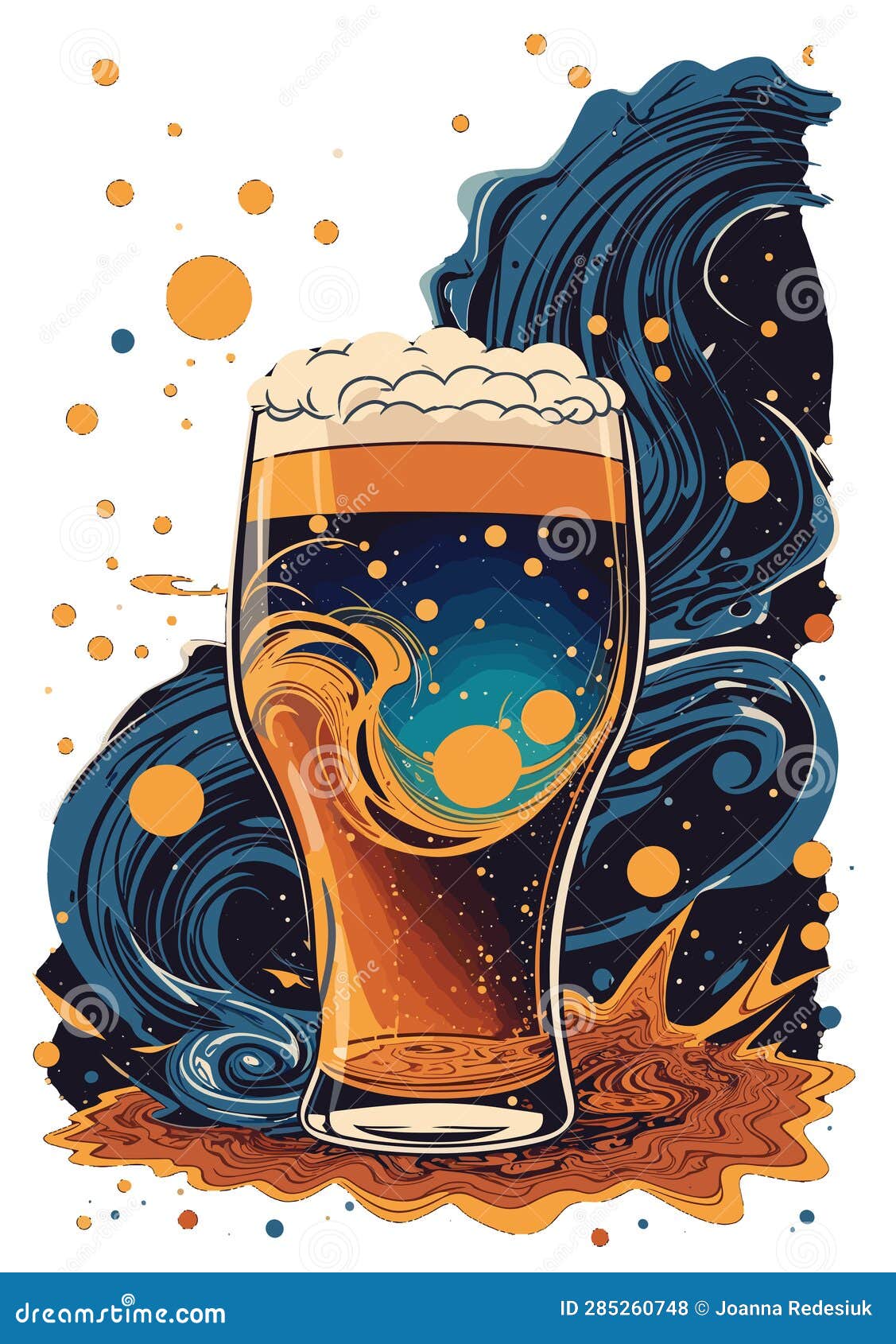 Graphics Cold Beer on Space Galaxy Background Stock Illustration ...