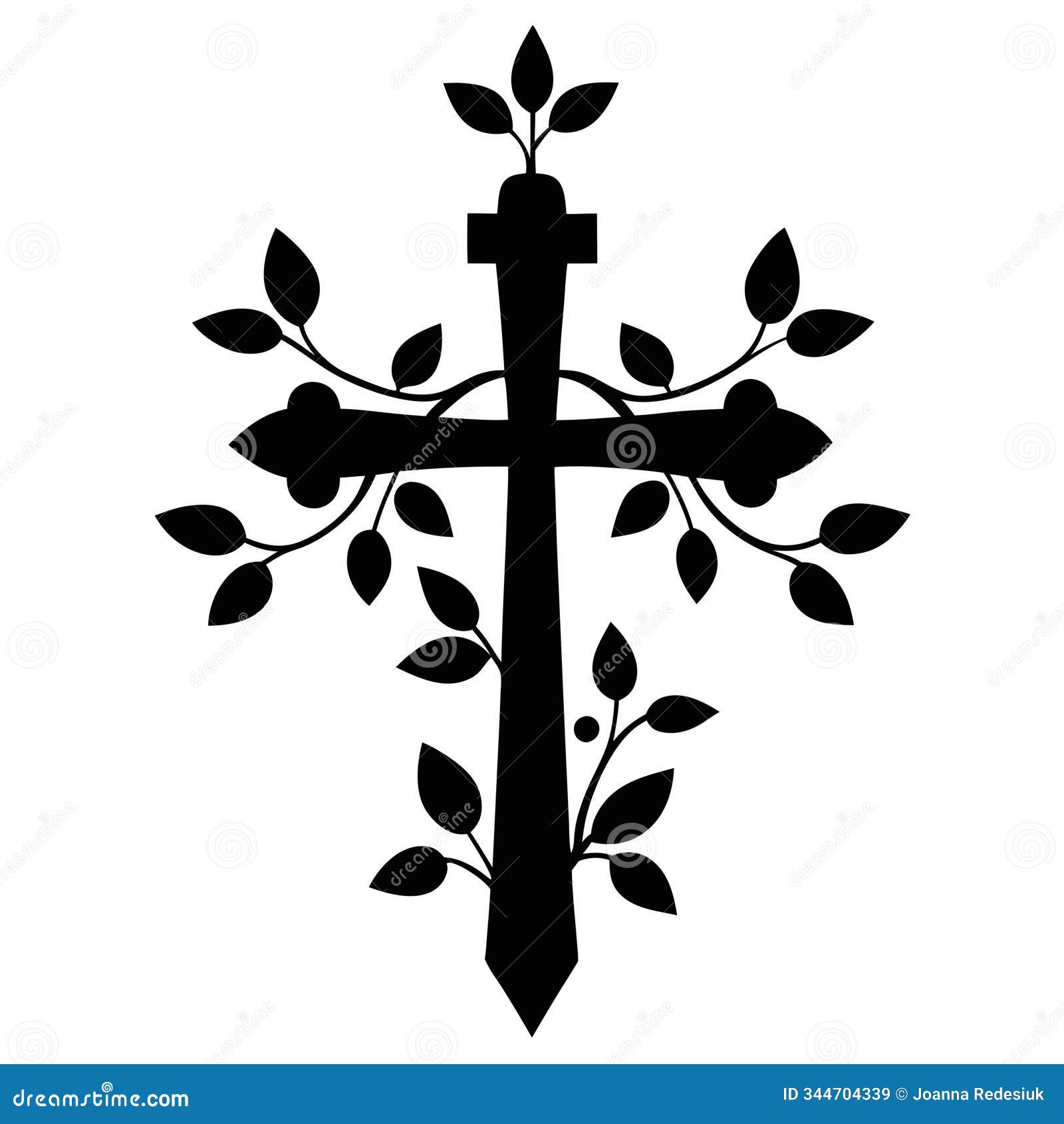 Graphics of a Black Simple Christian Cross Stock Illustration ...