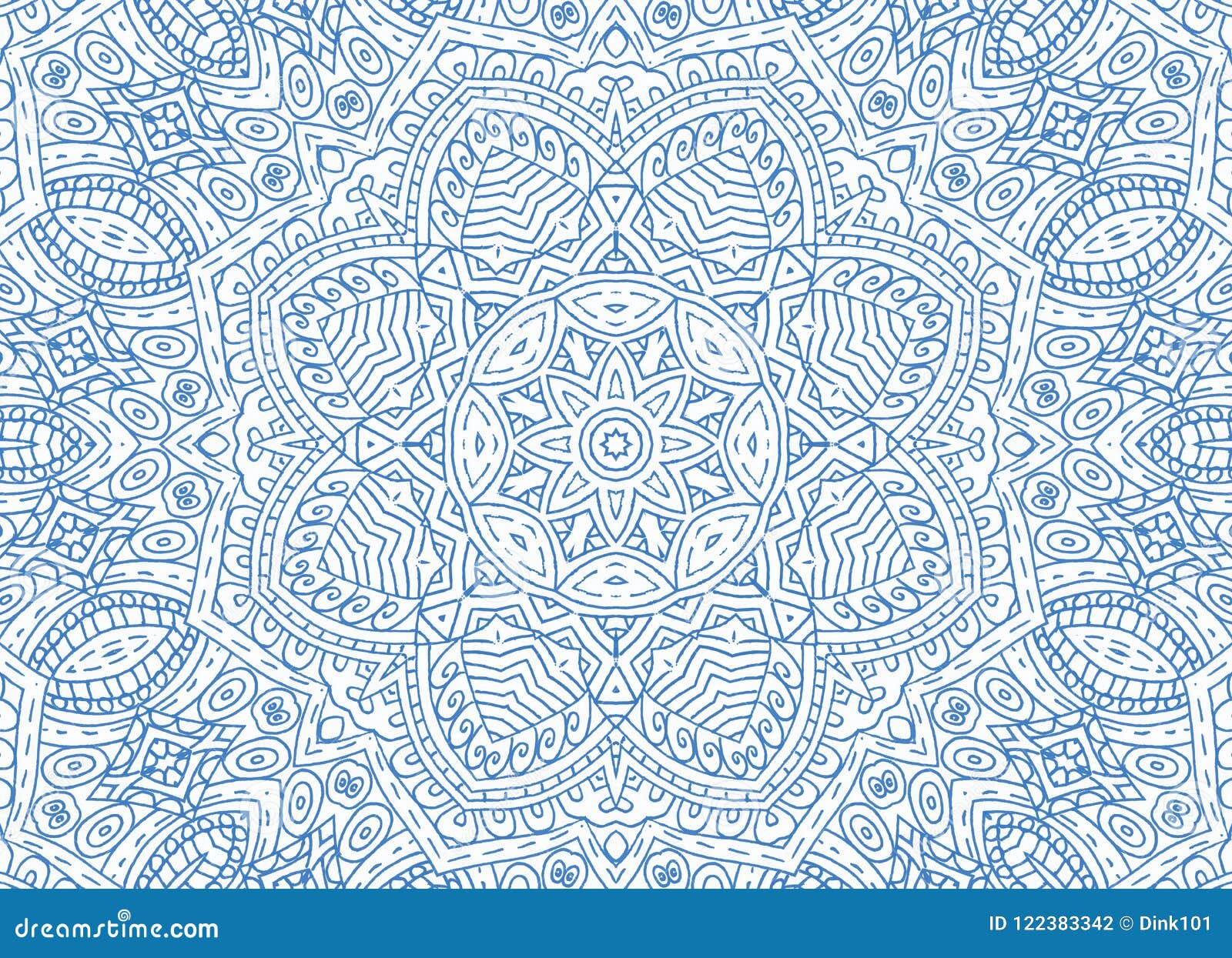 Blue Abstract Outline Pattern on White Stock Illustration ...
