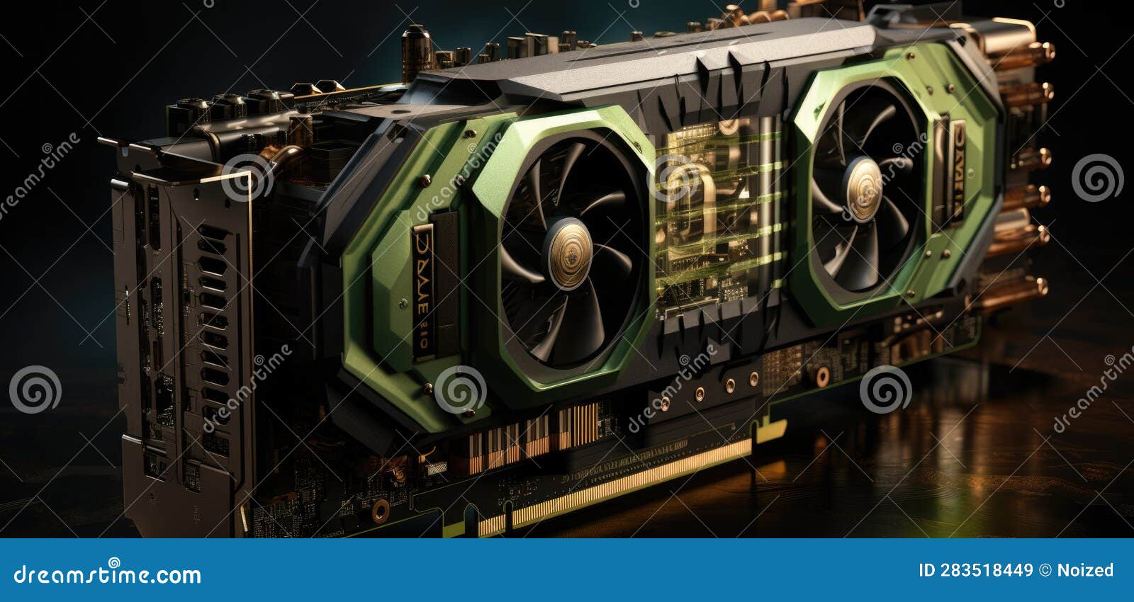 Graphics Card on Abstract Digital Background. Modern Gaming GPU ...