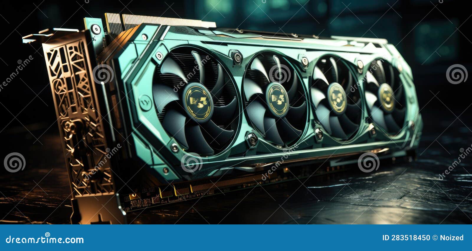 Graphics Card on Abstract Digital Background. Modern Gaming GPU ...
