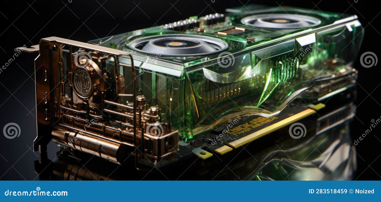 Graphics Card on Abstract Digital Background. Modern Gaming GPU ...